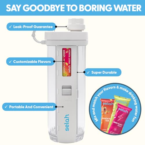 Selah Strawberry Flavored Water Bottle - Sugar Free, Vitamin Infused ...