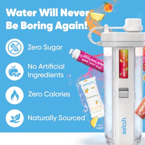 Selah Strawberry Flavored Water Bottle - Sugar Free, Vitamin Infused ...